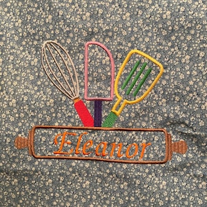 Little Baker Name Frame Machine Embroidery Pattern - Etsy