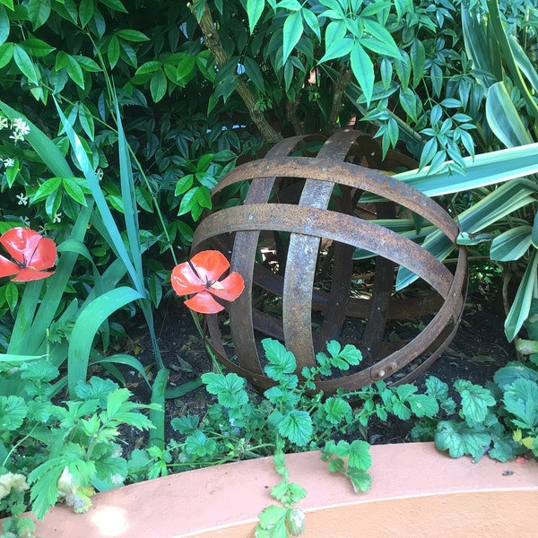 UK Rustic Garden Double Banded Sphere, Decoration Orb, Globe, Ball ...