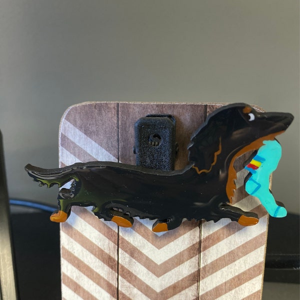 Doxie Black Christmas or Plain Pin, Magnet or Ornament SEE ALL PHOTOS ...