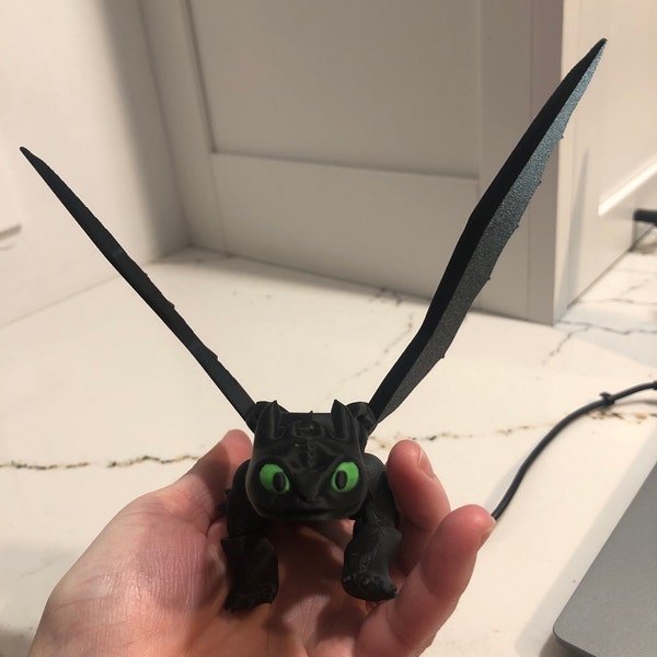 Flexi Toothless & Lightfury 3D Printed Figures | Articulating HTTYD ...