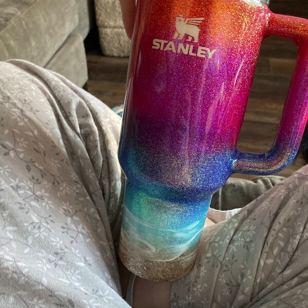 Gold/black Ombre Leopard Swirl Tumbler Stanley YETI Simple Modern Trek ...