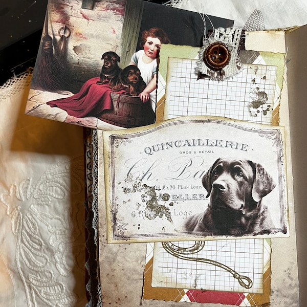 Dog Lover's Journal Digital Paper Pack, Dog Junk Journal, Dog Digital ...
