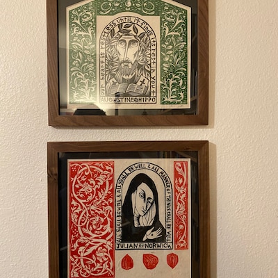 Saint Julian of Norwich Mystic Original Handmade Linocut Christianity ...