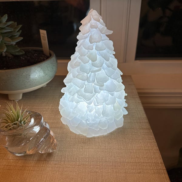 Genuine Caribbean Sea Glass Lighted Tree 7 Inch - Etsy