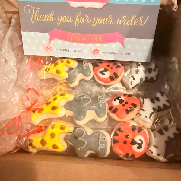 Mini Zoo Animal Birthday Sugar Cookies (1 Bag) - Safari Birthday Party ...