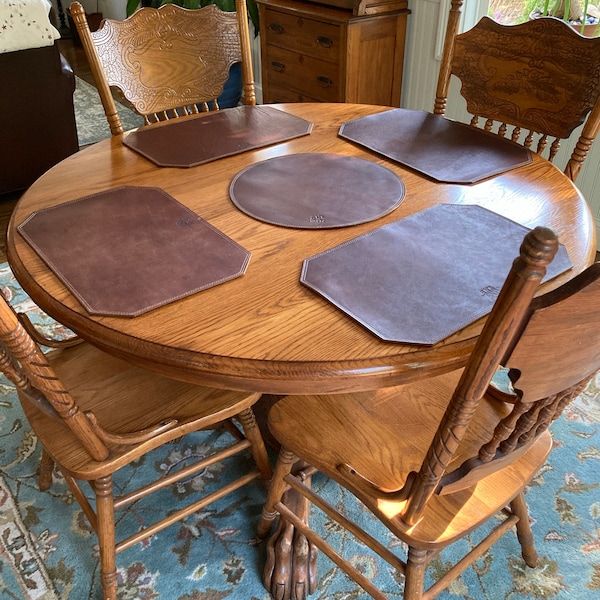 Personalized Leather Placemat Table Setting Kitchen Decor-leather ...