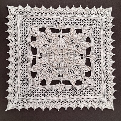 Doily Lily Square. Crochet Pattern With Photo Tutorial. PDF Doily ...