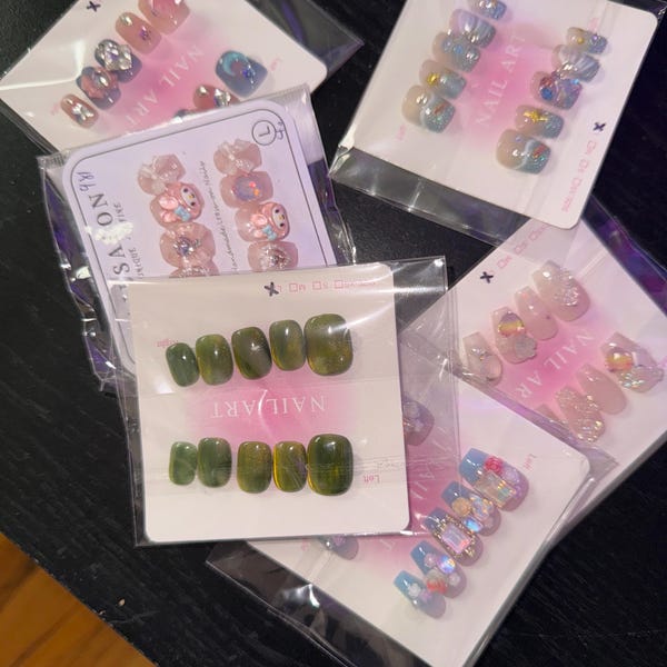 5 Sets Press on Nails Mystery Box Nails Surprise Box Press on Nails ...