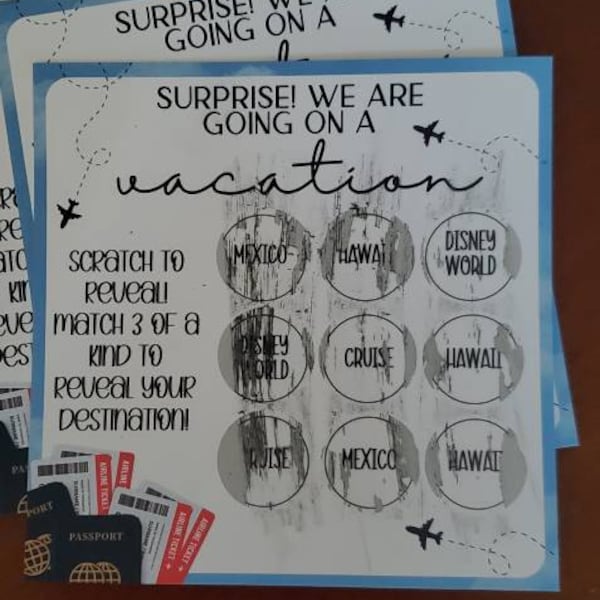 Travel Scratch off Vacation Revealsecret Message-vacation Reveal ...