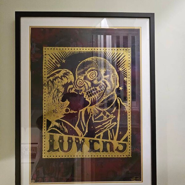 Fantastic & Astounding Gold Leaf, One of a Kind, Screenprint, Hand Made ...