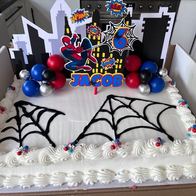 Spider Man Cake Topper /any Name, Any Age. - Etsy
