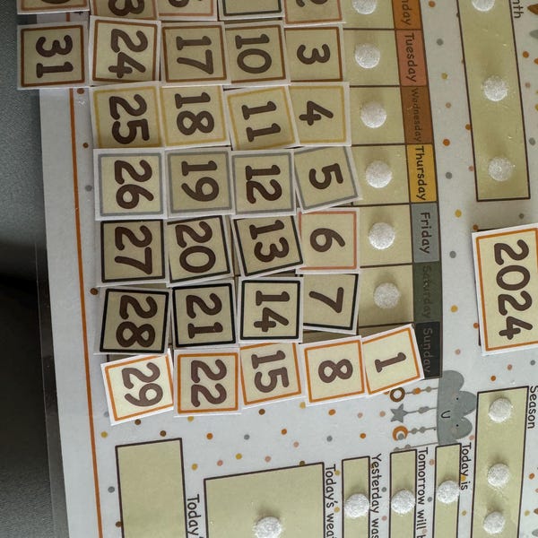 Printable Wall Calendar for Kids Classroom Perpetual Calendar Morning ...