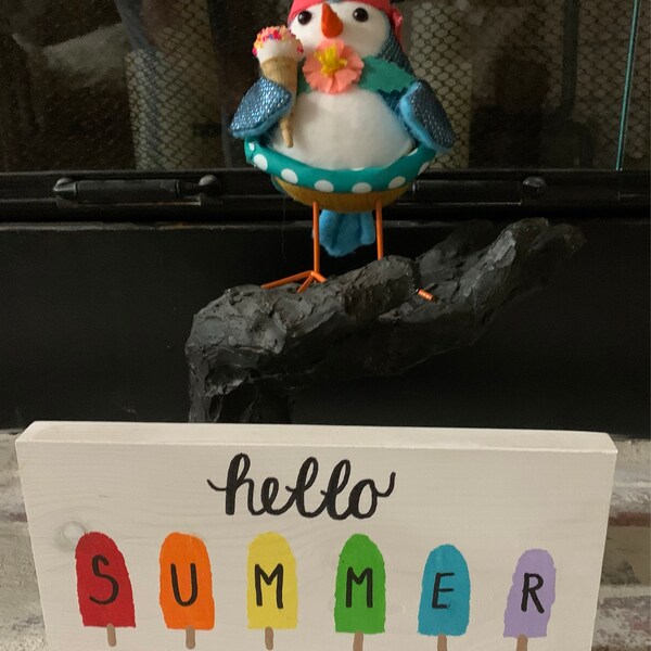 Hello Summer Sign | Popsicle Sign | Tiered Tray Decor | Summer Sign ...