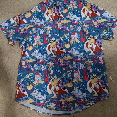 80s RETRO ARCADE Pattern Button up Shirt Sizes S-4X Video Games ...