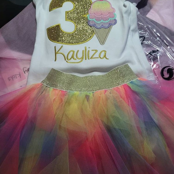 Ice Cream Birthday Shirt for Boys or Girls, Scoops of Fun Tee ...