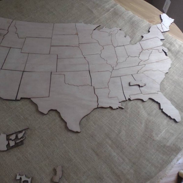 Marking Maps United States USA Wooden Photo Collage, Travel Wall Decor ...