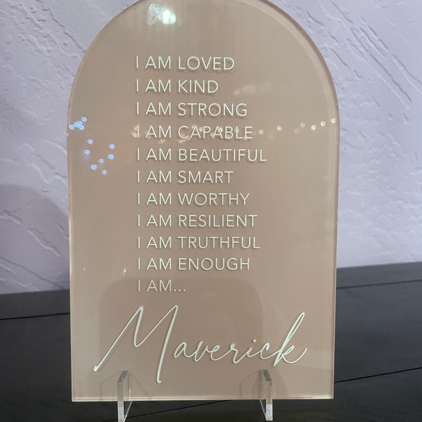 Acrylic Affirmation Sign for Kids, Kids Affirmations, Personalized ...