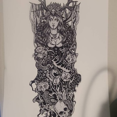 Freya Hand Signed Print Norse Mythology - Etsy