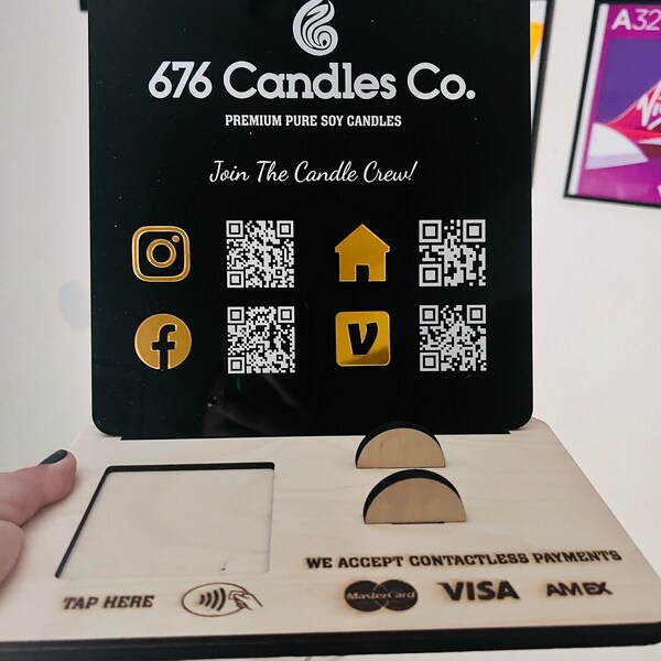 Custom Logo Social Media & Square Reader Holder Booth Display Market ...