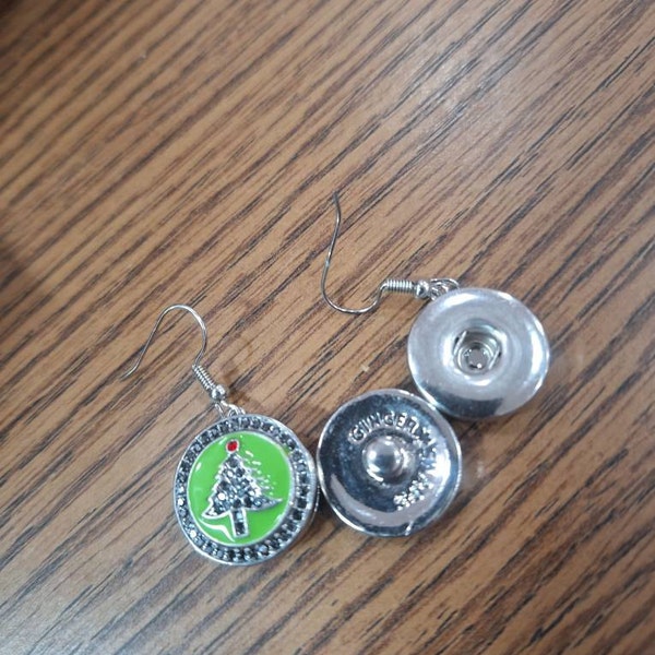 Snap Earrings Hook Snap Earrings, Silvertone. Fits 18mm Ginger Snaps ...