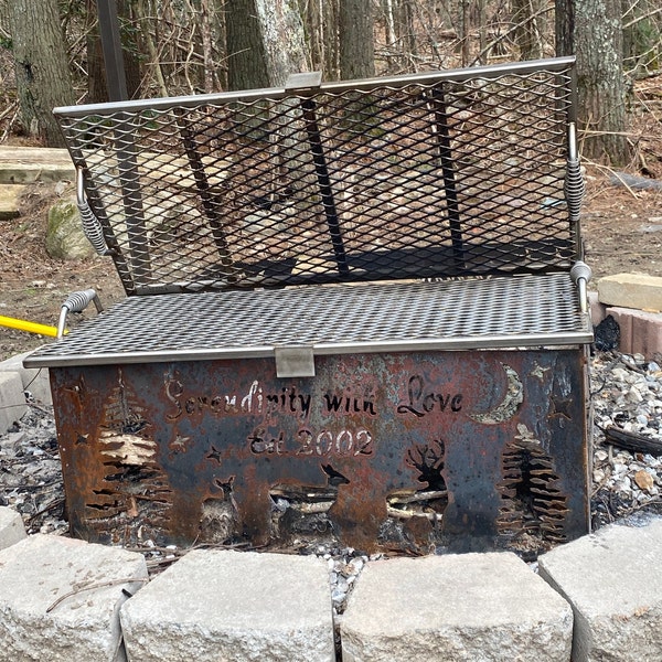 Custom Stainless Steel Fire Pit Grate And Replacement Bbq Grates Etsy
