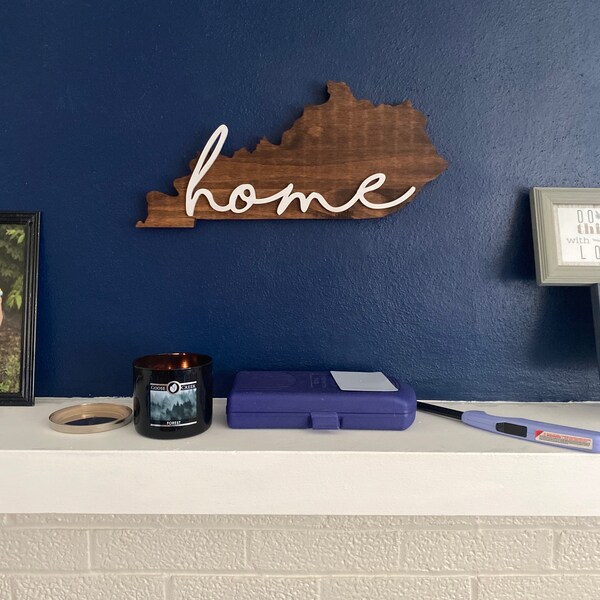 Wooden State Home Sign, Kentucky Sign, Decorative State Decor - Etsy