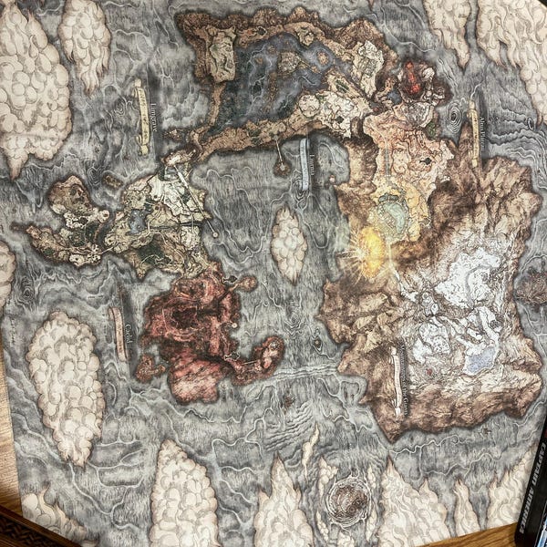 Elden Ring Lands Between Map Framed Poster, Elden Ring Map, High ...