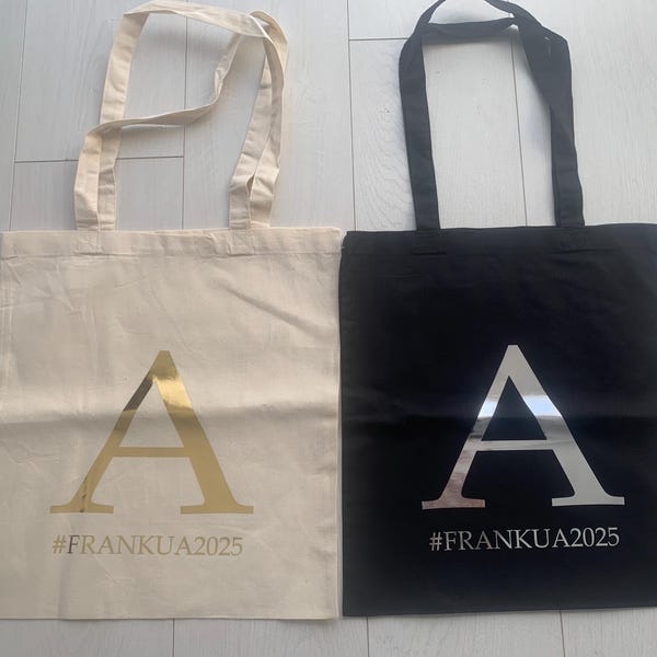 Personalised Initial Tote Bag, Personalised Alphabet Tote Bag, Tote ...