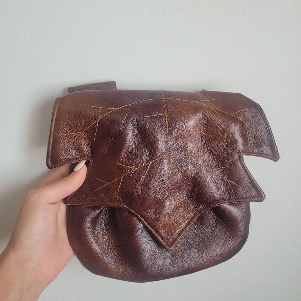 Maple Leaf Renaissance Faire Belt Pouch: Faux Leather Festival Bag, 8x8 ...