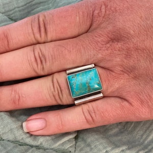 Beth Dutton Inspired Turquoise and Sterling Silver Large Statement Ring ...