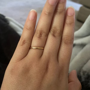 Gold Band Thick Gold Band Half Round Ring Gold Ring 14k | Etsy