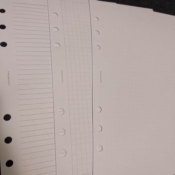 Basic Notes Paper Set | A5 Printable Planner Inserts | Blank Study Idea ...