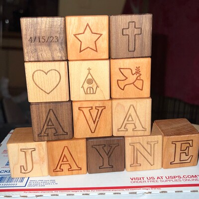 BAPTISM NAME BLOCKS Personalized Baby or Child's Christening or ...