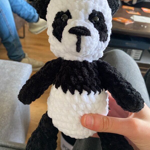 Crochet Little Panda, Crochet Pattern Pillow Little Panda, Crochet Red ...