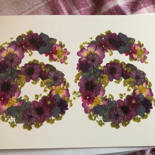 Personalised 66th Birthday Card, Pressed Flower PRINT - Etsy