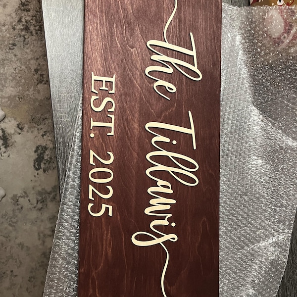 Personalized Name Wedding Gift - Rustic Personalized Sign - Rustic Wood ...