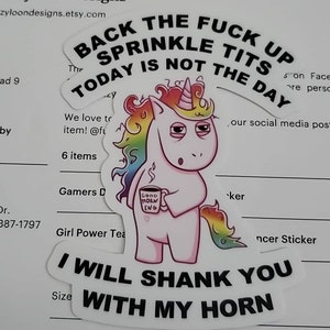 Vulgar Unicorn Sticker - Etsy