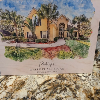 Custom Home Portrait Housewarming Gift First Home Gift Drawing From ...