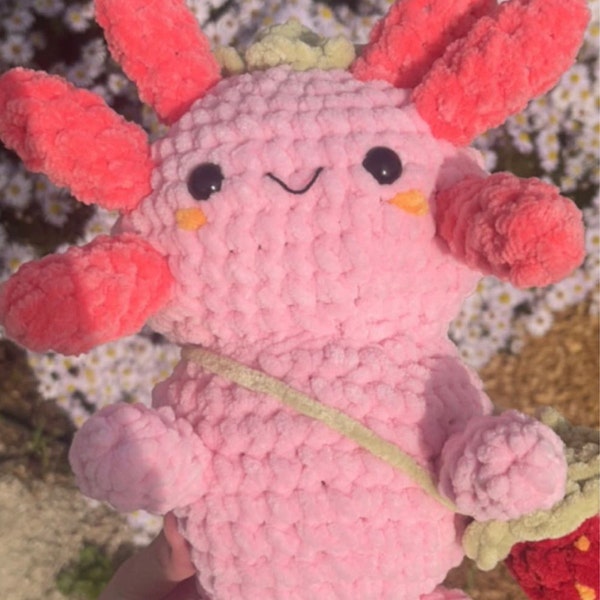 Crochet Pattern - Strawberry Axolotl, Amigurumi Axolotl, Chubby Axolotl ...