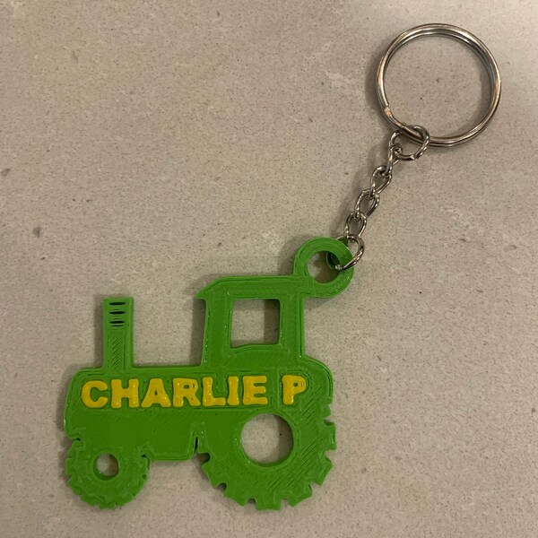 Tractor Keychain/keyring - 3D Printed - Personalised - Vehicles - Farm ...