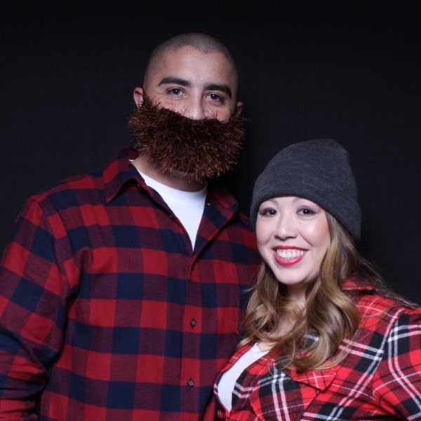 READY to SHIP, Fuzzy Beard in BROWN Hand Crochet, Beard and Mustache ...