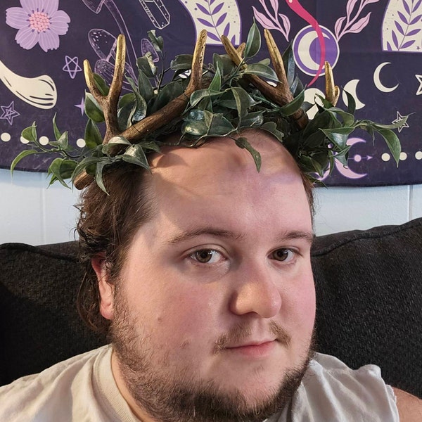 Elven Crown, Antlers Druid Ceremonial Tiara, Elf Forest Syndar - Etsy
