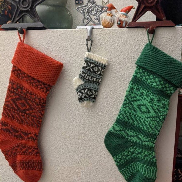 16 Knitting Patterns for Small Christmas Stockings With Fair Isle ...