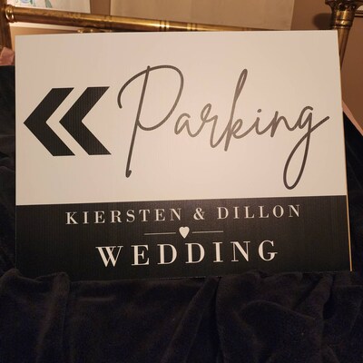Personalized Wedding Parking Sign, Custom Directional Wedding Sign ...