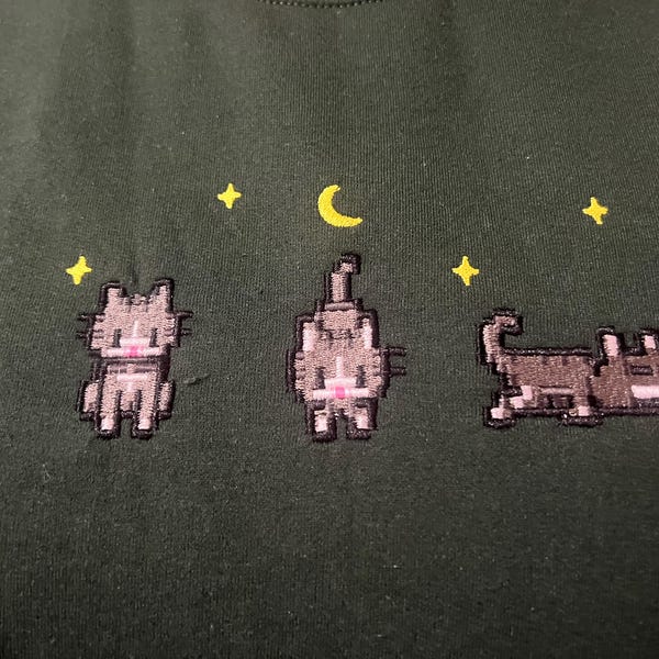 EMBROIDERED Stardew Valley Cat Sweatshirt, Perfect Gift for Gamers ...