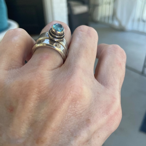 Big Carly Ring— Hand Forged, Sterling Silver— Sizes 9.5 — 10 - Etsy