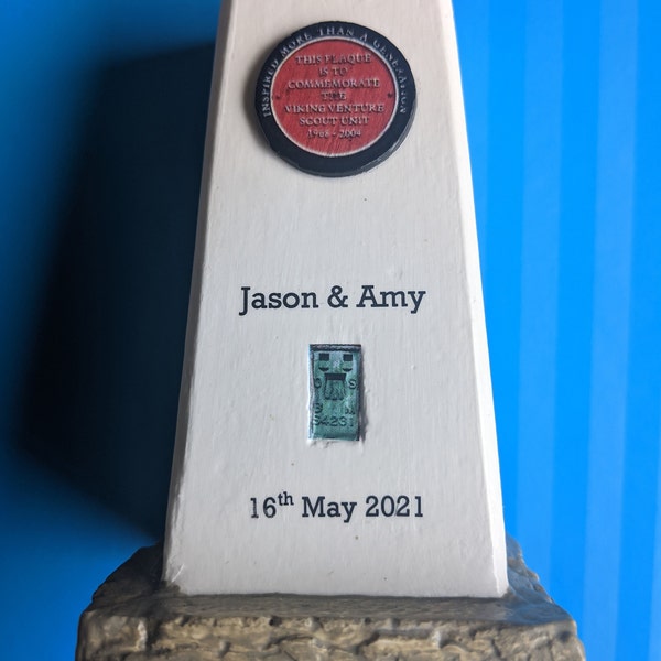 Personalised OS Trig Point Model - Plain White With Your Choice of Text ...