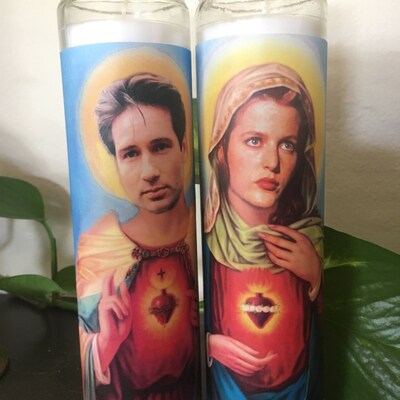 X Files Prayer Candle, Mulder Prayer Candle, Scully Religious Candle ...