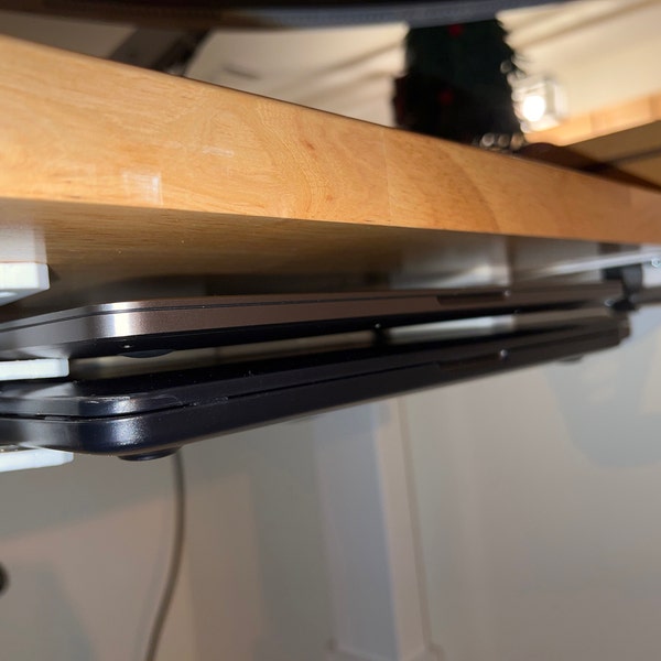 Under Desk Double Decker Laptop Holder Mount | Fits Double the Laptops ...