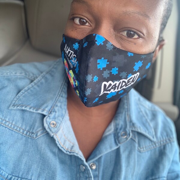 Autism Awareness Face Mask - Love Educate Support and Advocate - Etsy